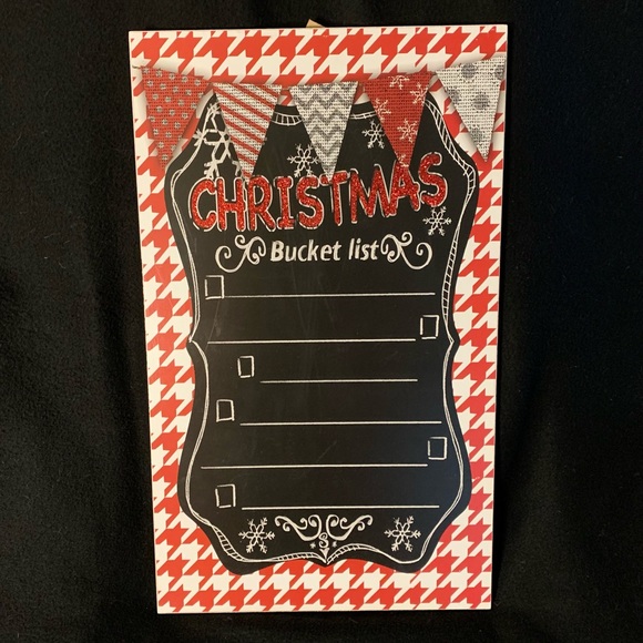 Holiday | Christmas Bucket List Chalkboard Sign Never Used | Poshmark